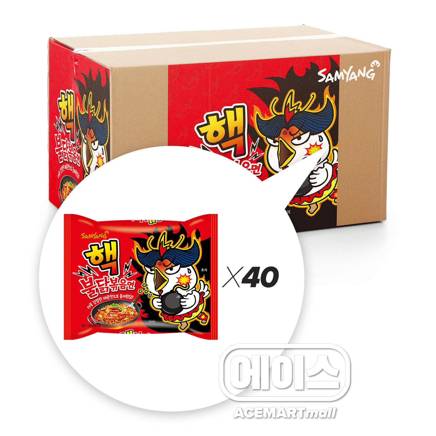 Haek Buldak Bokkeum Myeon 140G 1Ct 40Pcs [Samyang]– ACEMARTmall PARIS
